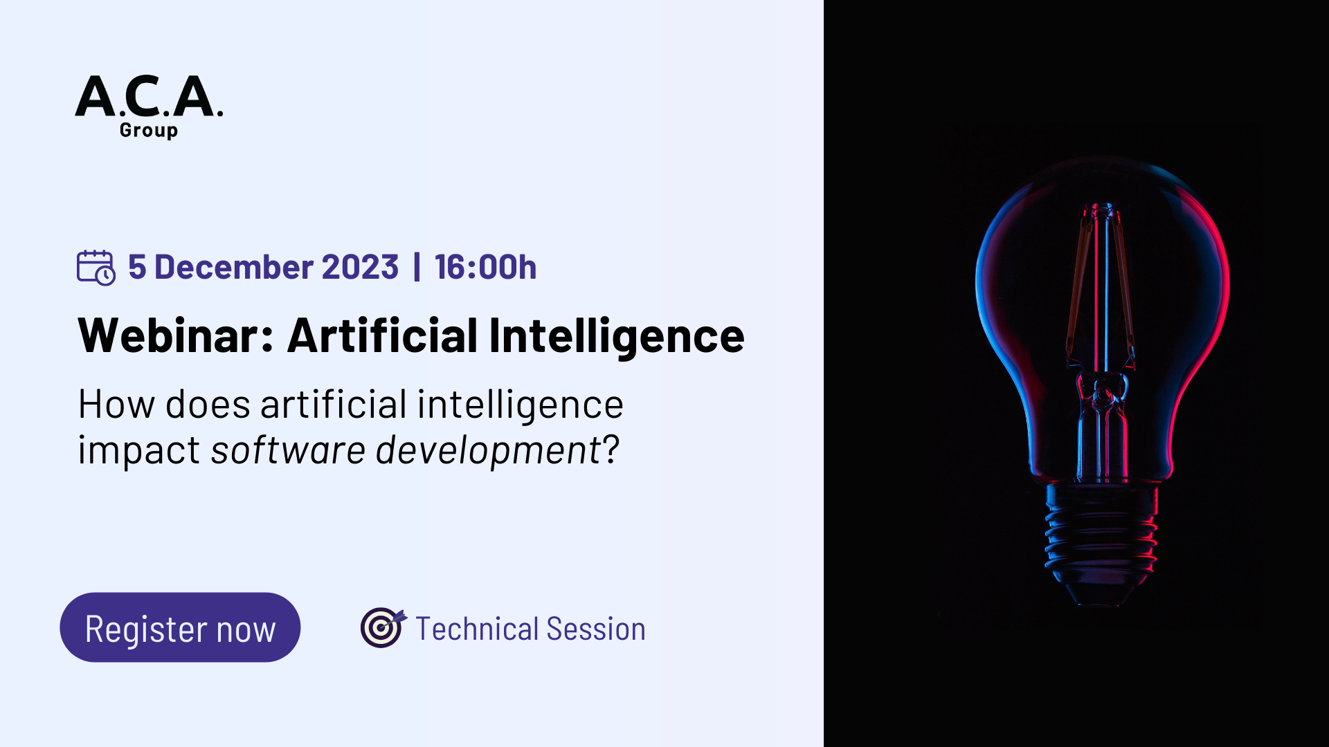 Webinar Series - Artifical Intelligence - 5 and/or 7 December 2023 - 16h00